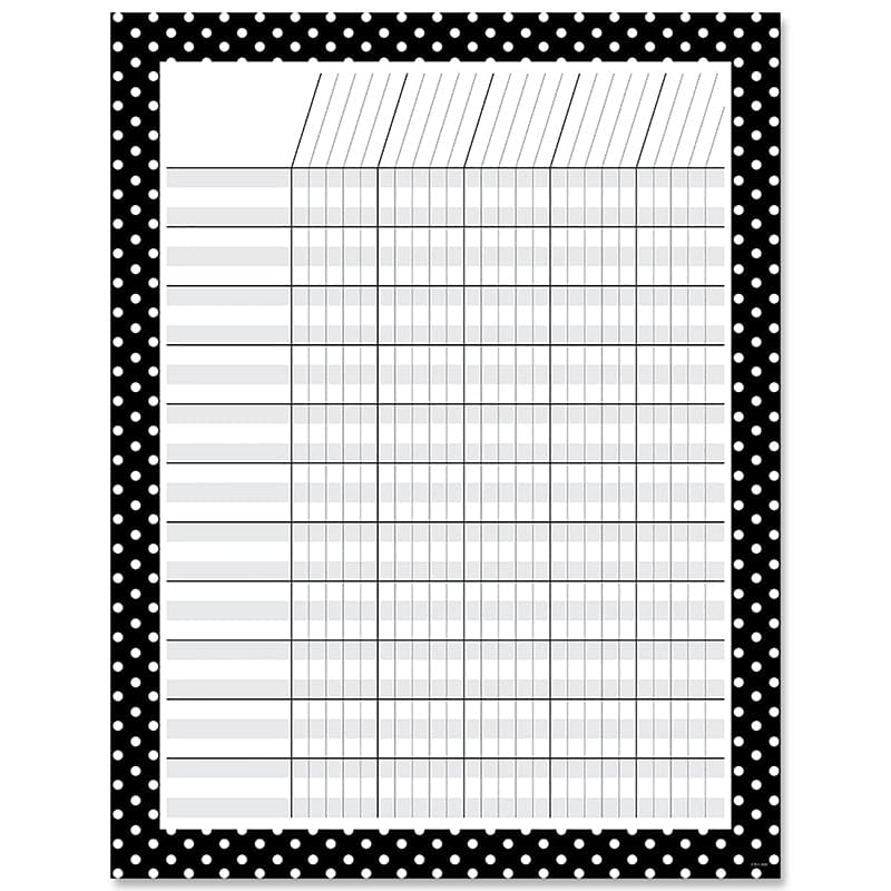 Incentive Chart Black White Dots (Pack of 12) | ShelHealth