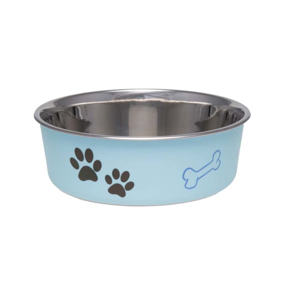 Loving Pets Classic Dog Bowl Paw Print and Bone Murano Large | ShelHealth