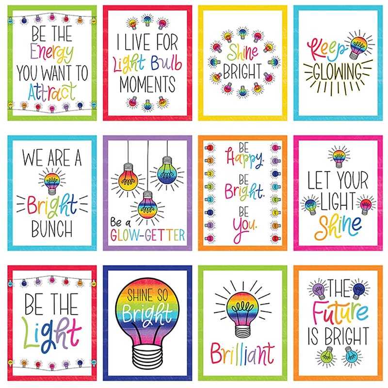 Mini Posters Light Bulb Poster Set (Pack of 6) | ShelHealth