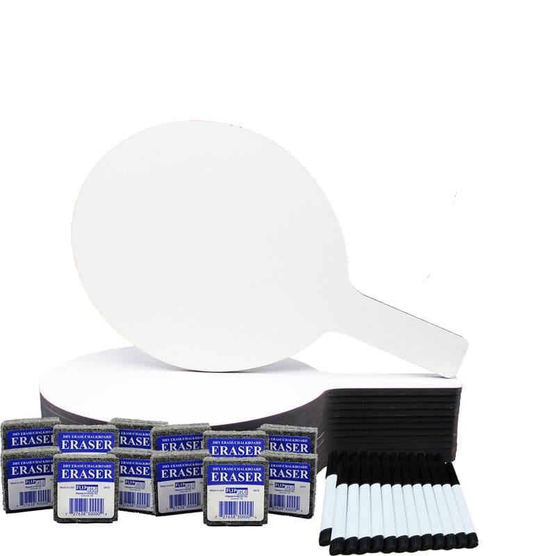 Oval Dry Erase Answer Paddle 12Pk With Pen And Eraser | ShelHealth