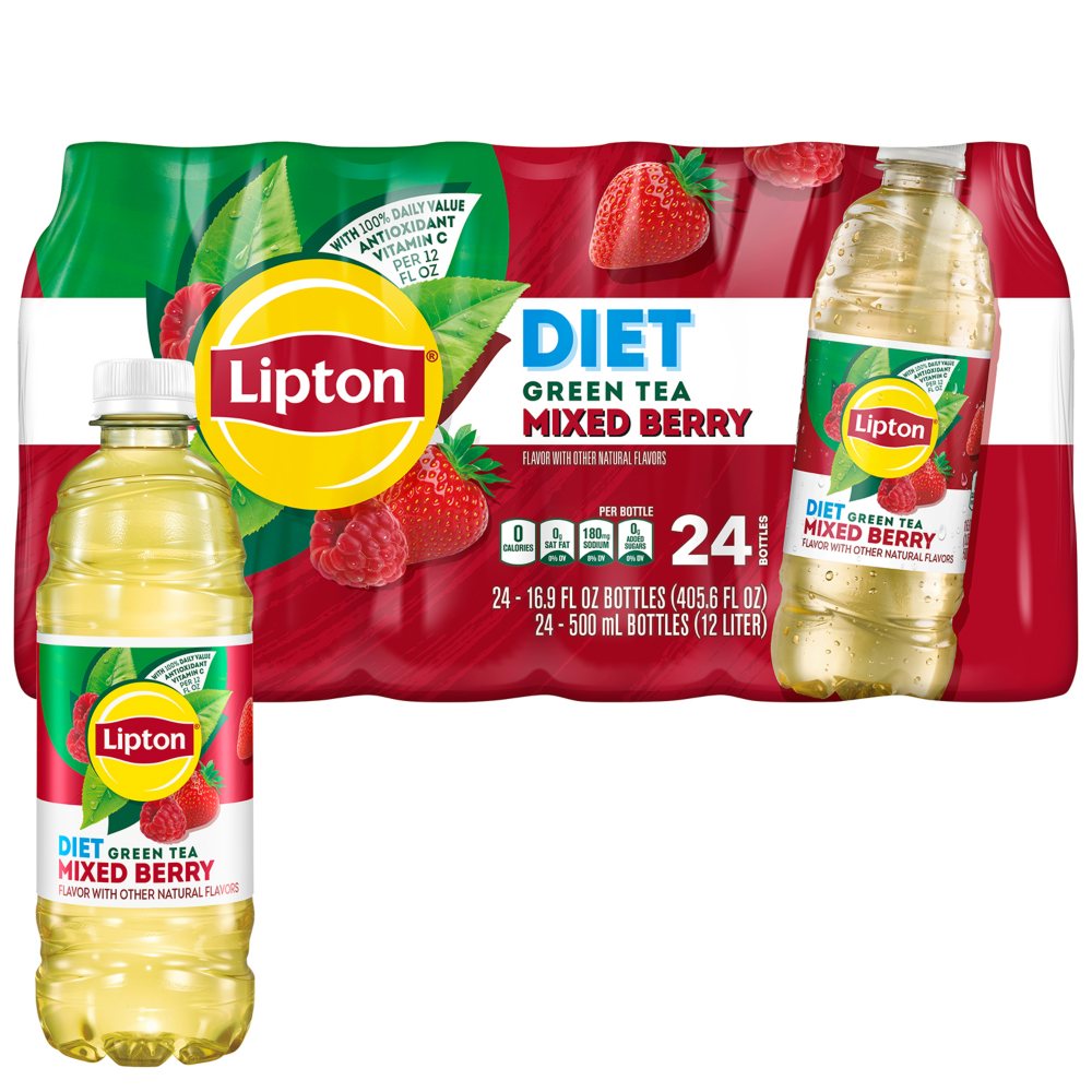 Lipton Diet Green Tea Mixed Berry 16.9 oz., 24 pk. | ShelHealth