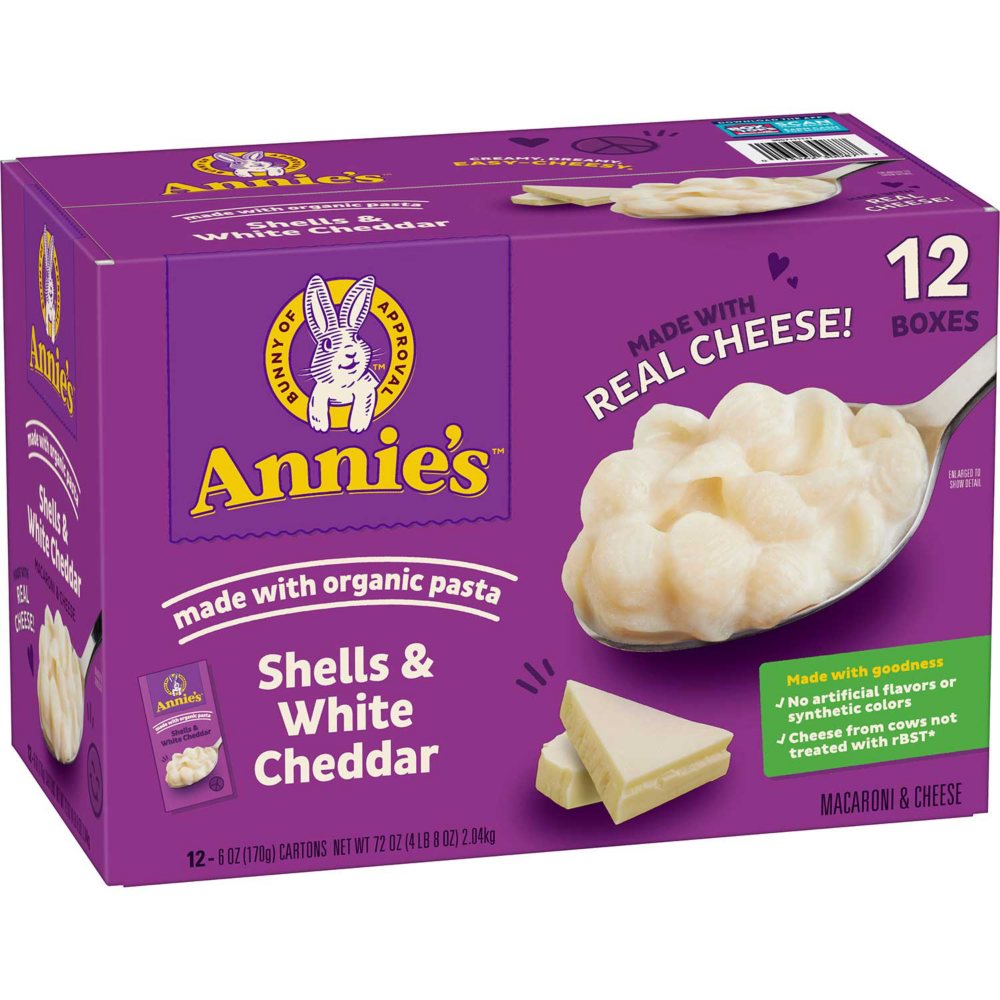 Annie's Shells and White Cheddar Mac and Cheese 12 pk. | ShelHealth