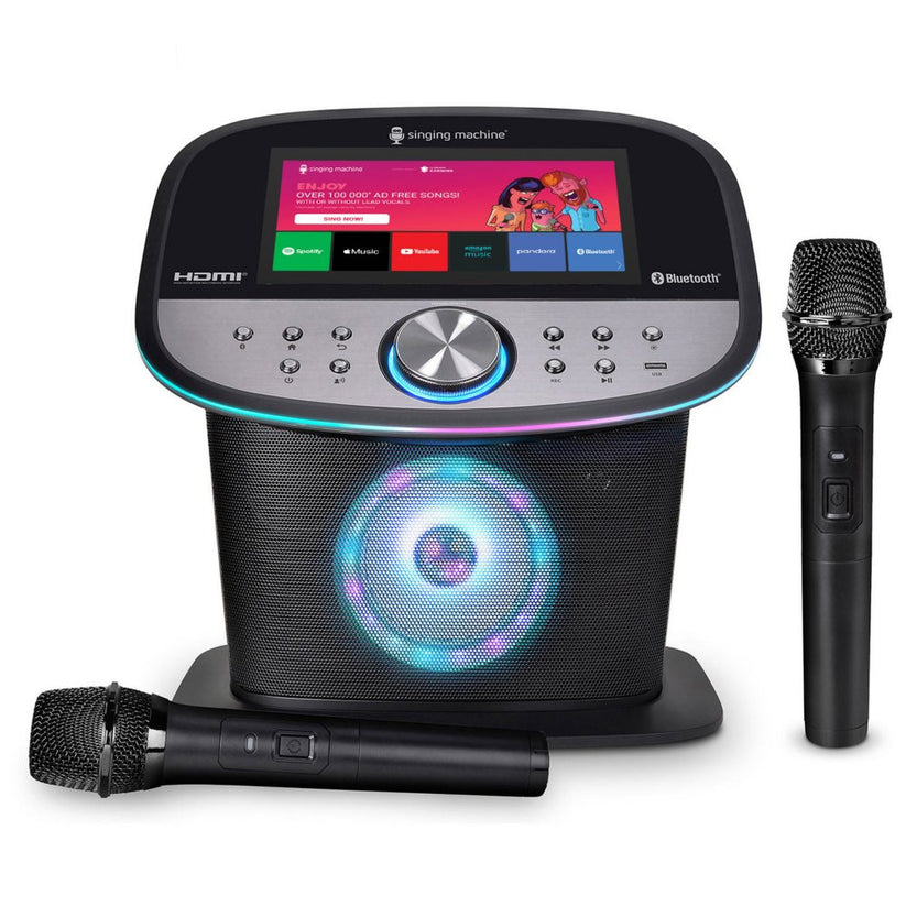 Singing Machine Platinum WiFi Karaoke System with 10" Touchscreen Display & 2 Wireless ...