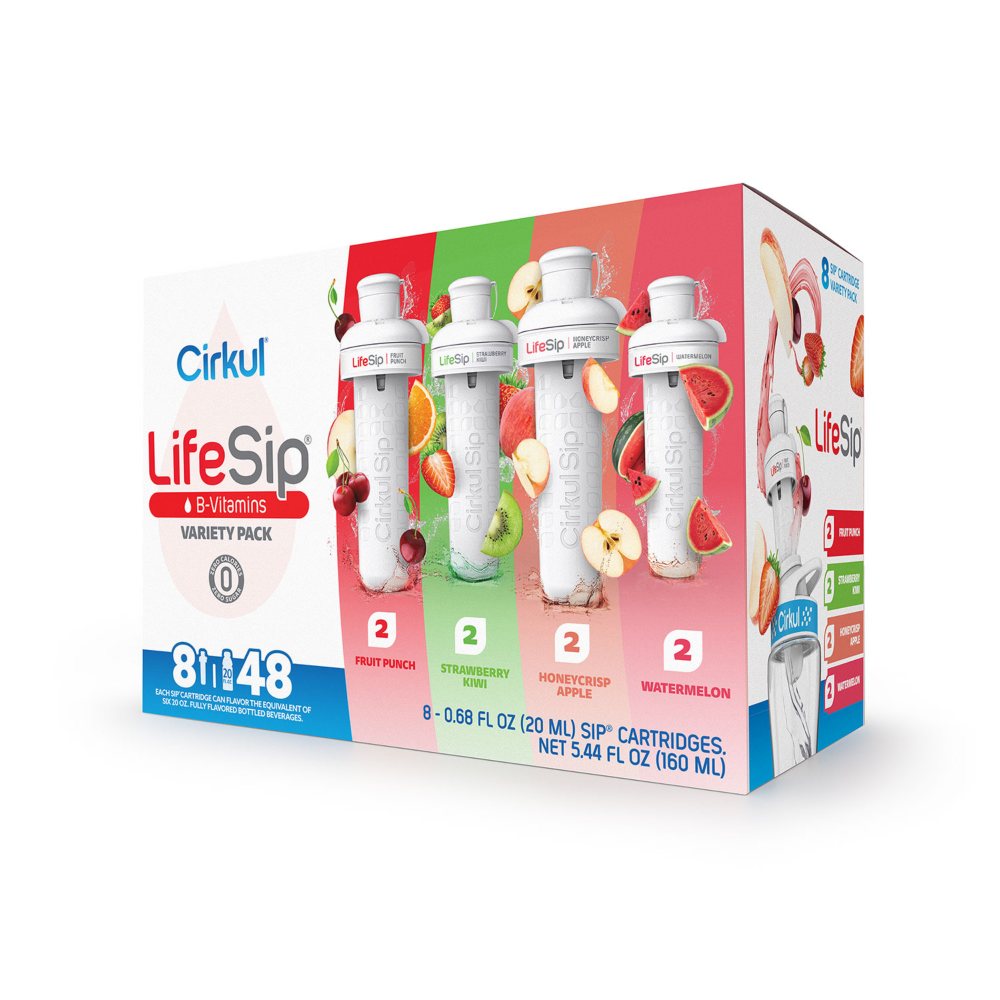 Cirkul Lifesip Flavored Water Cartridge Variety Pack, 8 Pack | ShelHealth