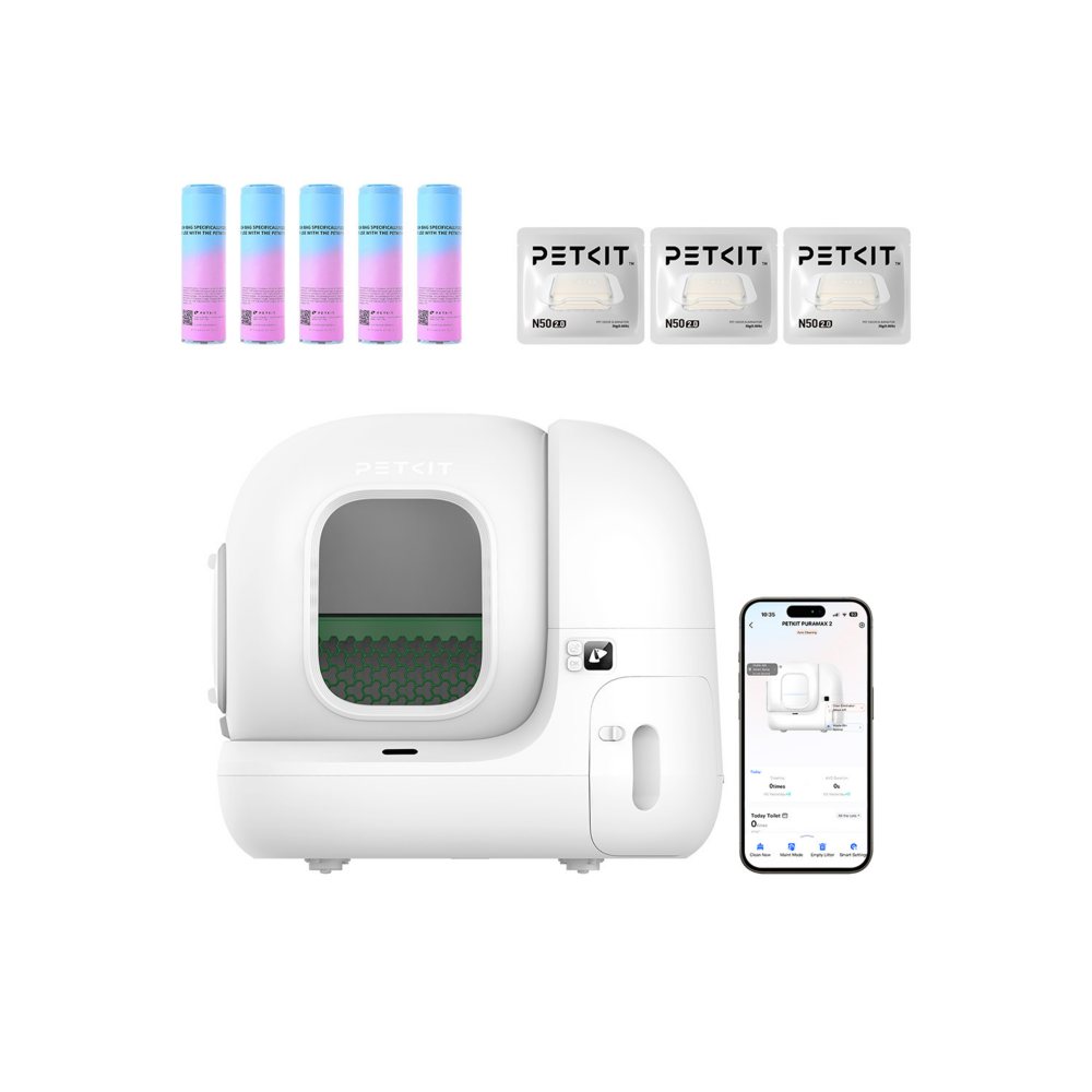Petkit Puramax 2 Automatic Self-Cleaning Litter Box Bundle | ShelHealth
