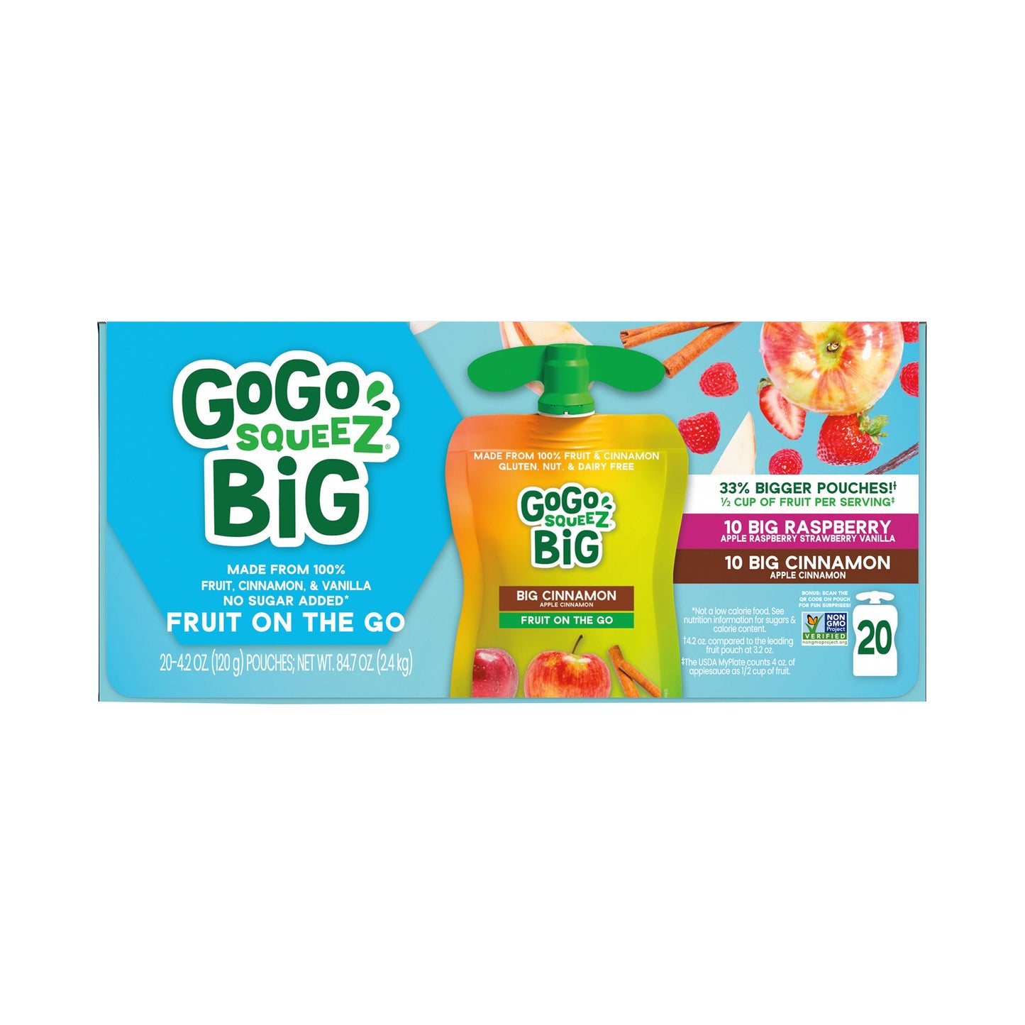 GoGo SqueeZ Big Variety Pack Pouches, 20 pk. | ShelHealth