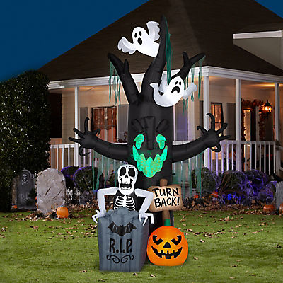 Gemmy 10' Airblown Inflatable Spooky Black Tree with Flashing and ...