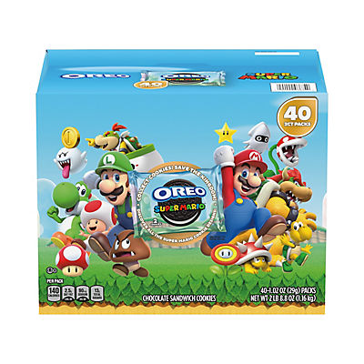Super Mario Oreo Chocolate Sandwich Cookies, 40 pk. | ShelHealth