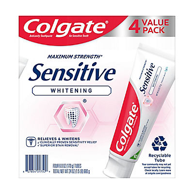 Colgate Sensitive Whitening Toothpaste, 4 pk./6.0 oz. | ShelHealth