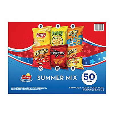 Frito Lay Variety Pack of Snacks and Chips Summer Mix, 50 ct. | ShelHealth