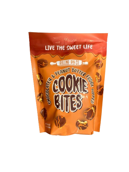 Rolling Pin Co. Chocolate & Peanut Butter Fudge Dipped Cookie Bites, 20 ...