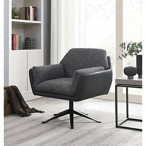 Abbyson Sterling Two Toned Swivel Accent Chair with Auto Return Base ...
