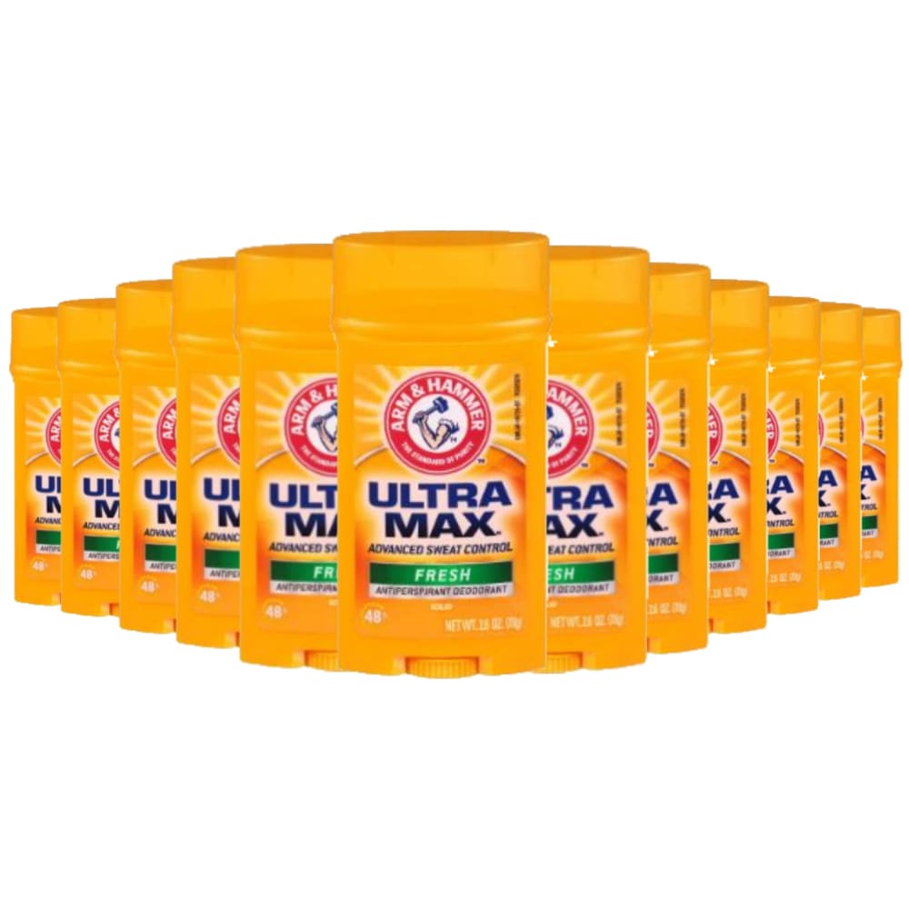 Arm & Hammer Deodorant UltraMax Solid Fresh, 2.6 oz - 12 Pack | ShelHealth