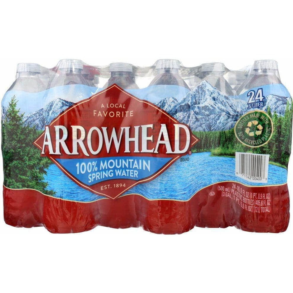 Arrowhead Water 100% Mountain Spring Water 24 Count - 0.5 liter, 12 lt ...
