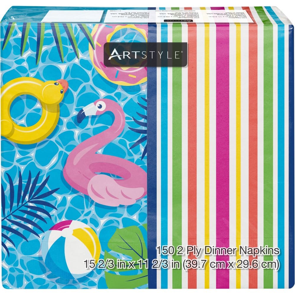 Artstyle Summer Pool Party Dinner Napkins 8" x 4" (150 ct.) (Pack of 2 ...