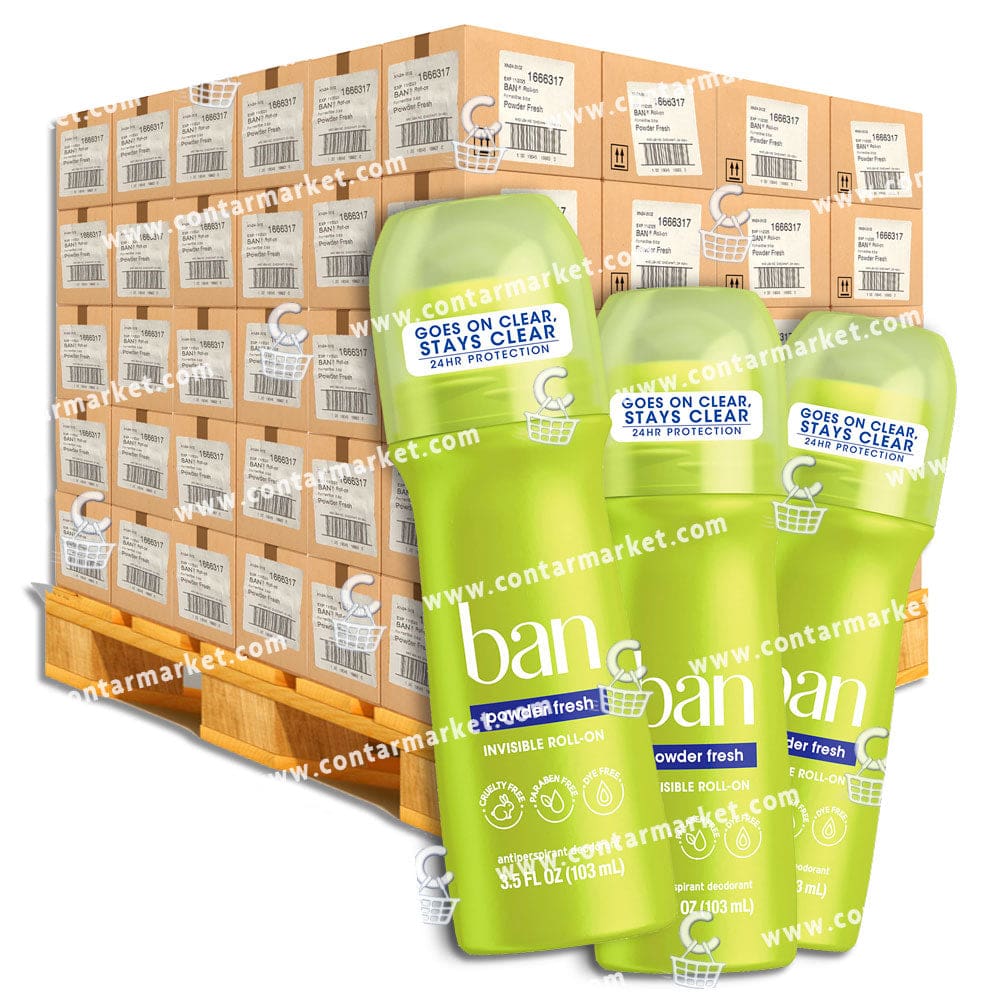 Ban Roll On Antiperspirant Deodorant, Powder Fresh, 3.5 Oz - 150 boxes ...