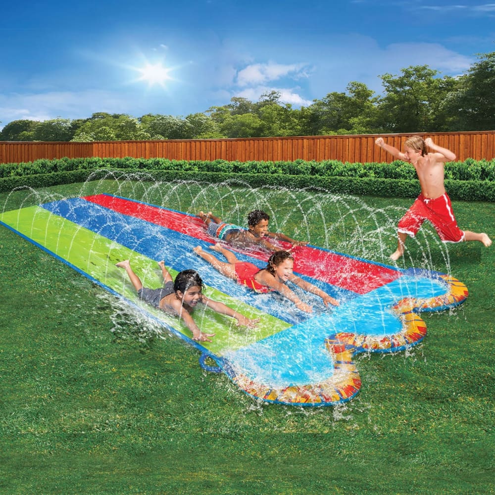 Banzai Kids 16' Triple Racer Water Slide | ShelHealth