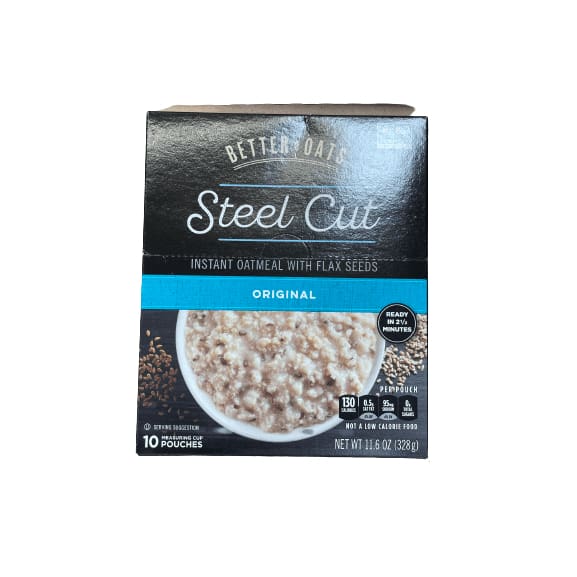 Better Oats Steel Cut Instant Oatmeal, Original, 1.51 oz, 10 Packets ...