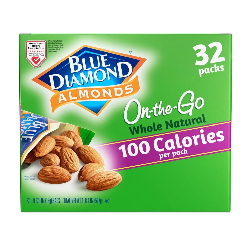 Blue Diamond Whole Natural Almond Snack Packs, 32 ct. | ShelHealth