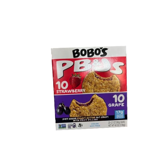Bobo's PB&J Grape & Strawberry Soft Baked Peanut Butter Oat Crust, 42 ...