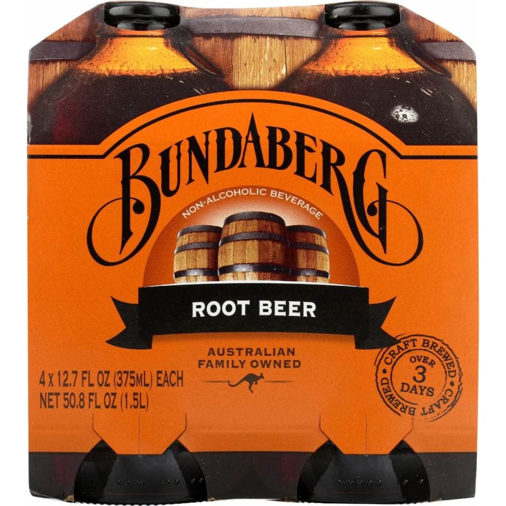 BUNDABERG Soda Root Beer 4Pk, 1500 ml (Case of 3) | ShelHealth