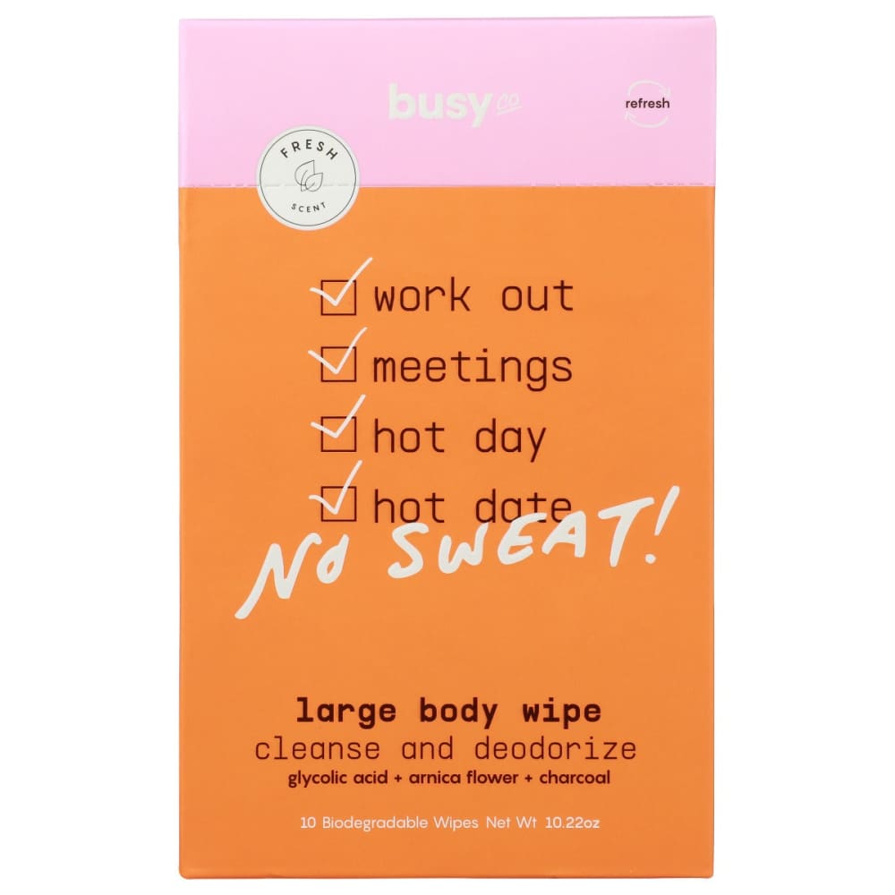 BUSY CO: Wipes Body XL, 10 pc | ShelHealth
