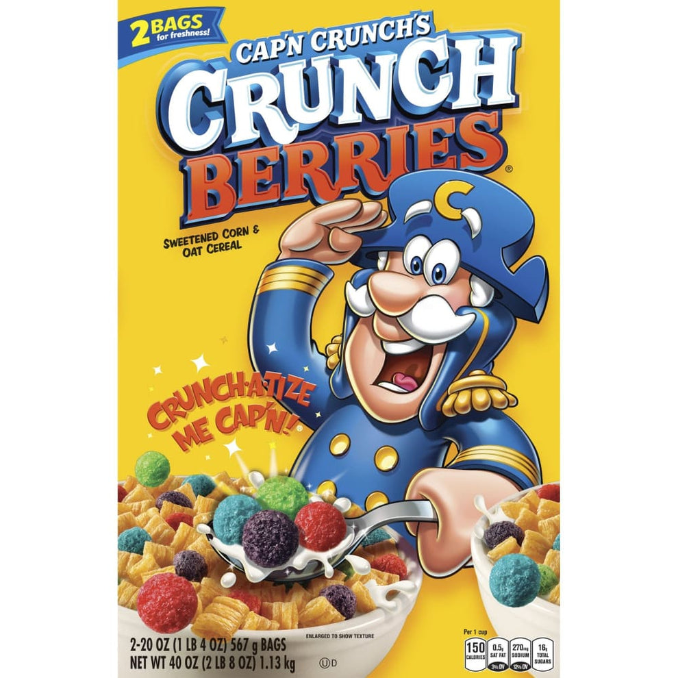 Cap'n Crunch's Crunch Berries Sweetened Corn & Oat Cereal, 2 pk./20 oz ...
