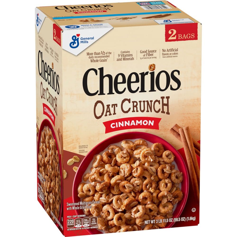 Cheerios Oat Crunch, Cinnamon (59.5 oz.) (Pack of 2) | ShelHealth