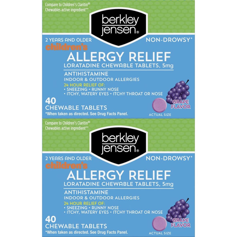 Children's Allergy Relief and Loratadine Chewable Tablets with Grape ...