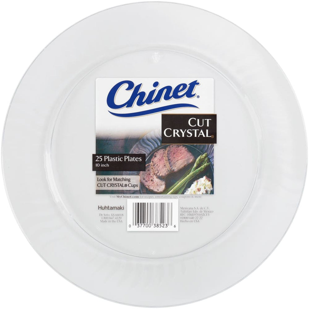 Chinet Cut Crystal 10" Clear Plastic Plates, 25 ct. | ShelHealth