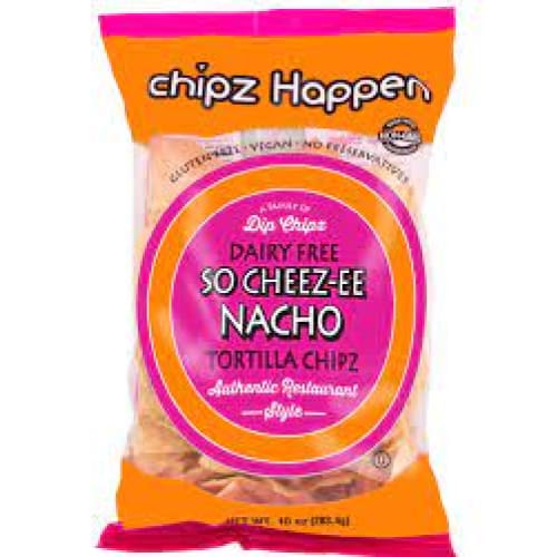 CHIPZ HAPPEN Tortilla Chips, Nacho Cheezee, Dairy-Free, 8 oz (Case of 4 ...