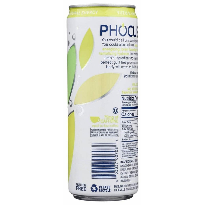 CLEAR CUT PHOCUS: Yuzu & Lime Sparkling Water, 11.5 fo (Case of 5) | ShelHealth