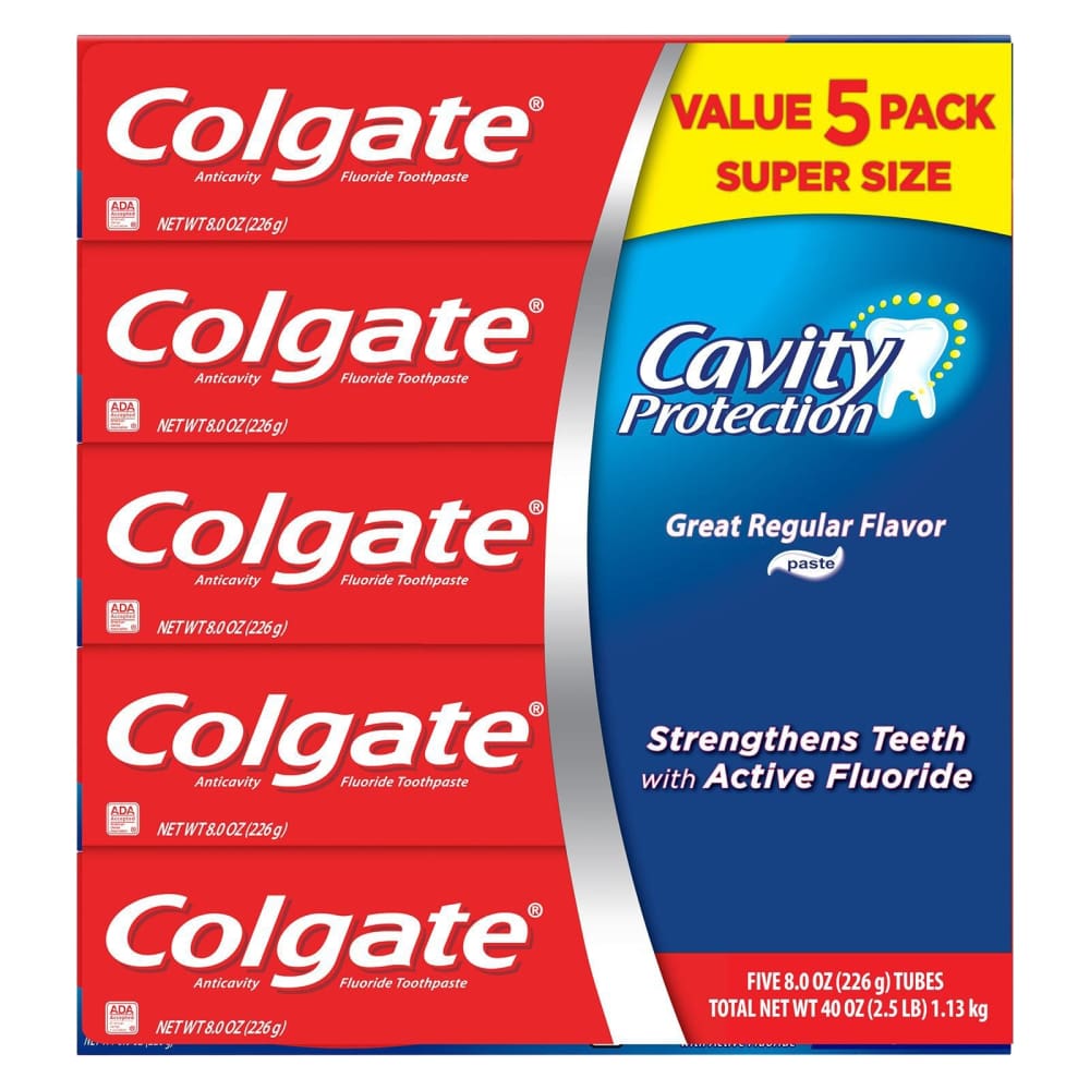 Colgate Cavity Protection Toothpaste with Fluoride, 5 pk./8 oz ...