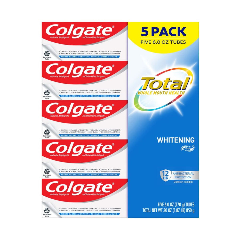 Colgate Total Whitening Toothpaste Gel, 5 pk./ 6 oz. | ShelHealth