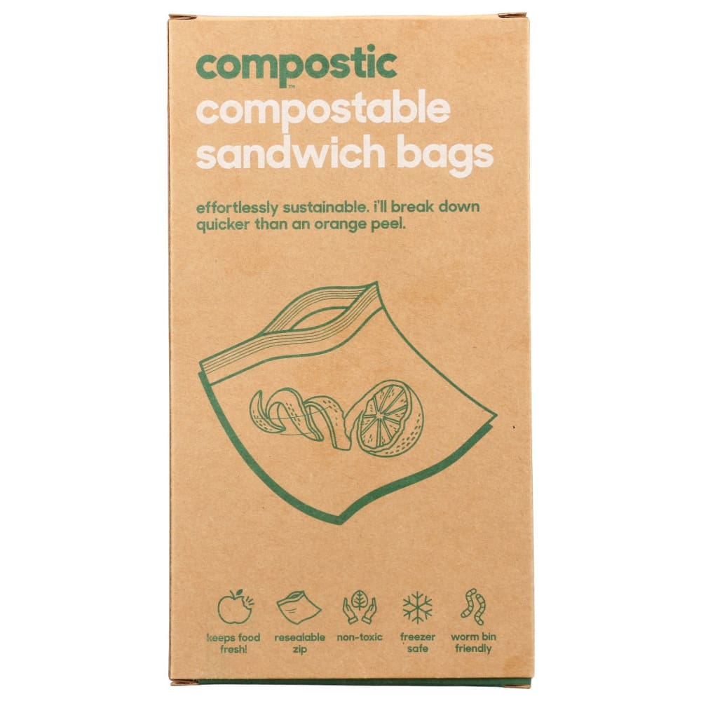 COMPOSTIC: Compostable Large Storage Bags, 10 ea (Pack of 4) | ShelHealth