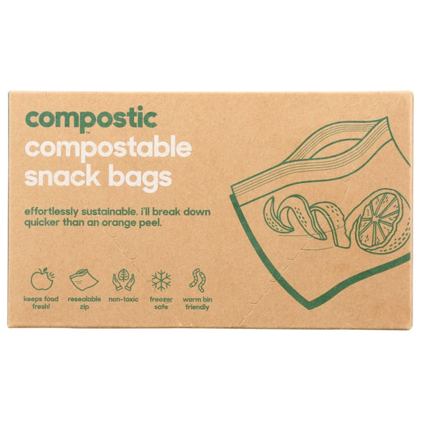 COMPOSTIC: Compostable Snack Bags, 25 ea (Case of 4) | ShelHealth