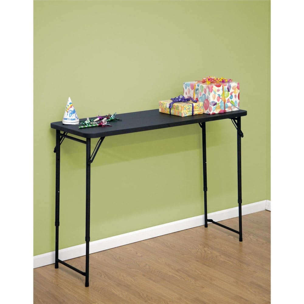 Cosco 20" x 48" Adjustable-Height PVC-Top Table, Black | ShelHealth