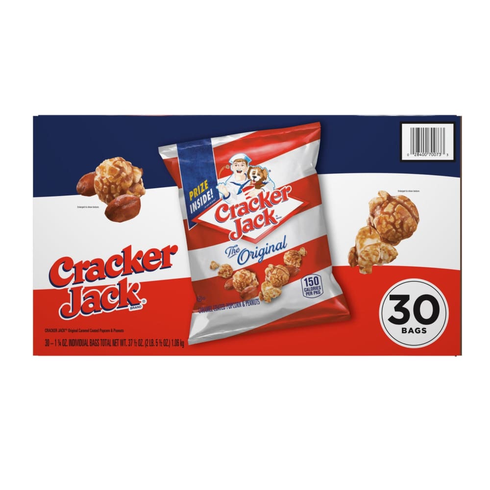 Cracker Jack Original Caramel Coated Popcorn & Peanuts Snacks, 30 pk./1 ...