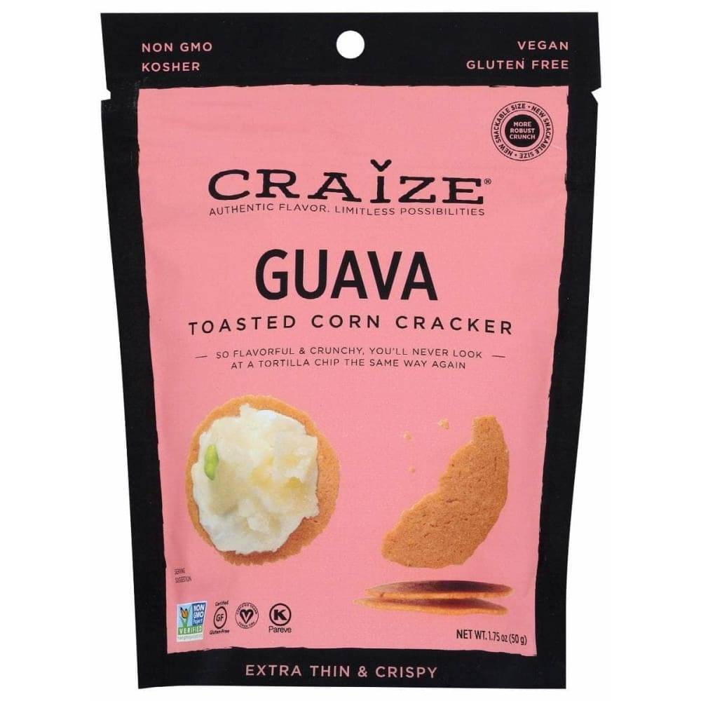 CRAIZE: Guava Toasted Corn Cracker, 1.75 oz (Case of 5) | ShelHealth