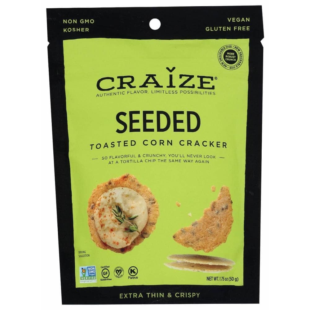 CRAIZE: Seeded Toasted Corn Cracker, 1.75 oz (Case of 5) | ShelHealth