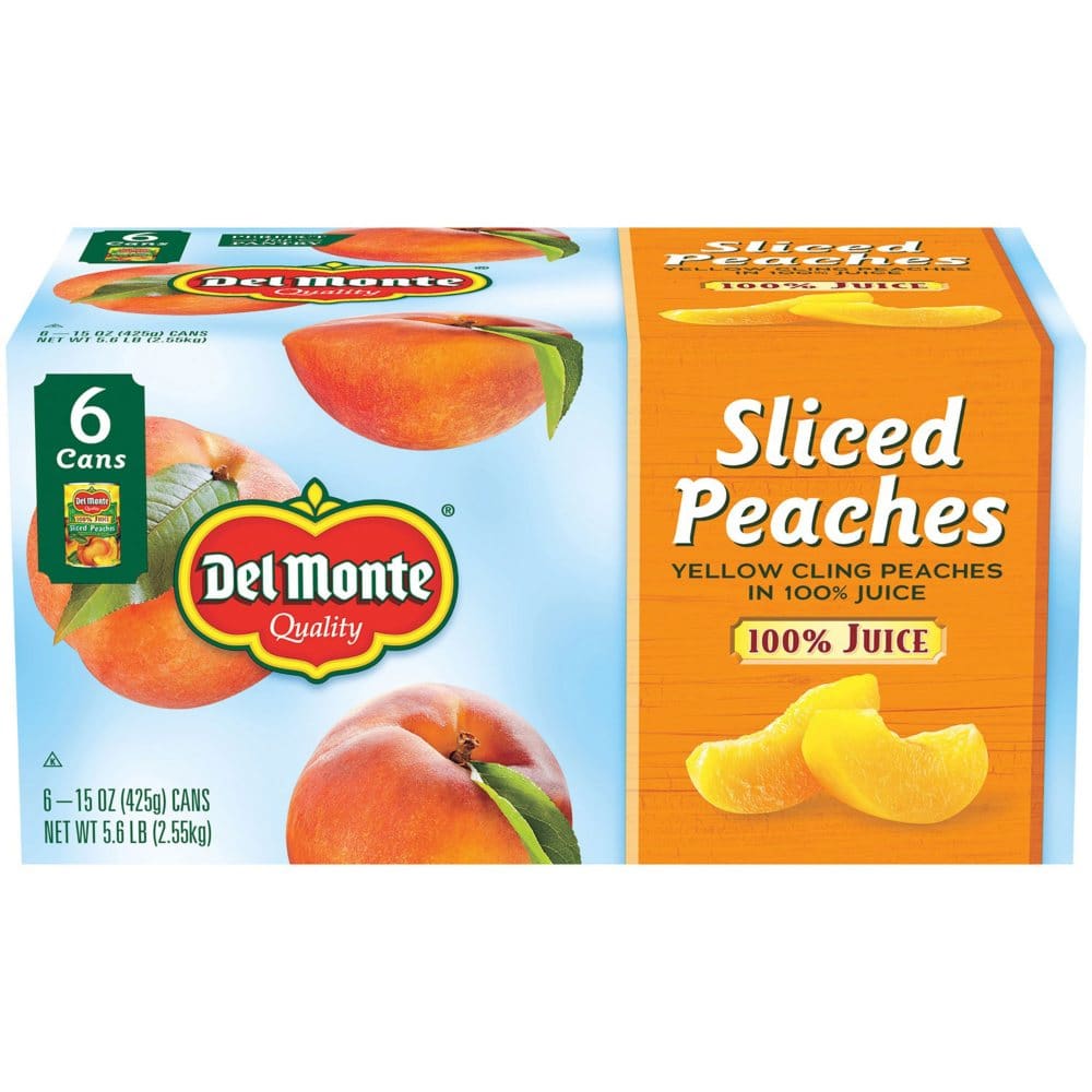 Del Monte Sliced Peaches in 100% Juice (15 oz., 6 pk.) (Pack of 2 ...
