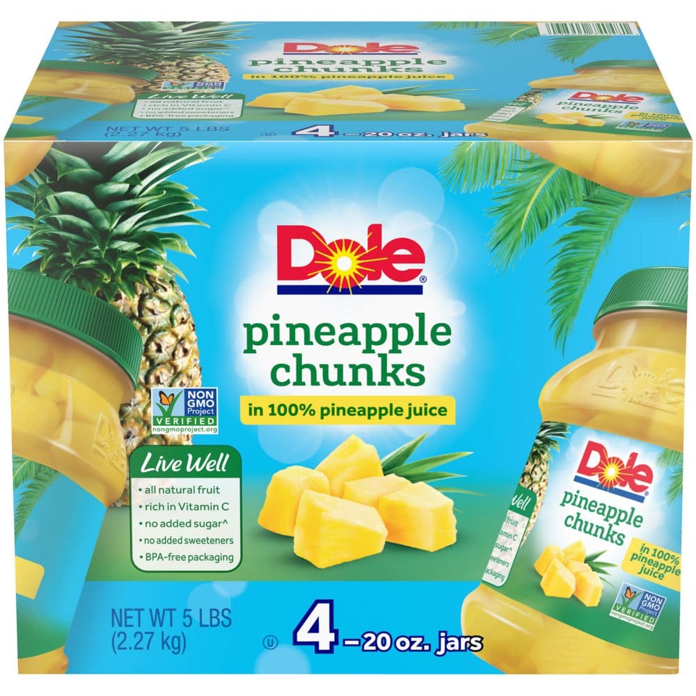 Dole Pineapple Chunks (20 oz., 4 ct.) (Pack of 2) | ShelHealth