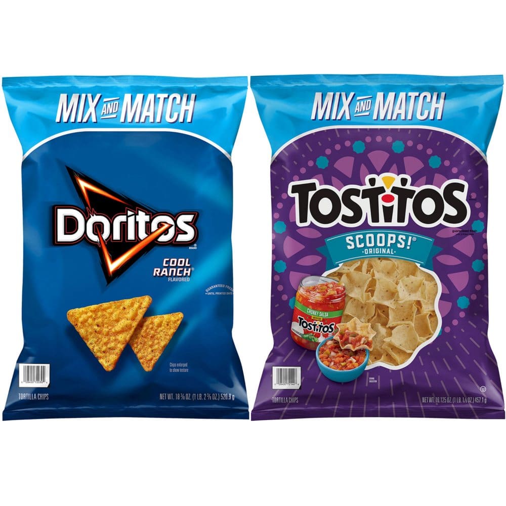 Doritos Cool Ranch and Tostitos Scoops! Tortilla Chips Bundle (2 ct ...