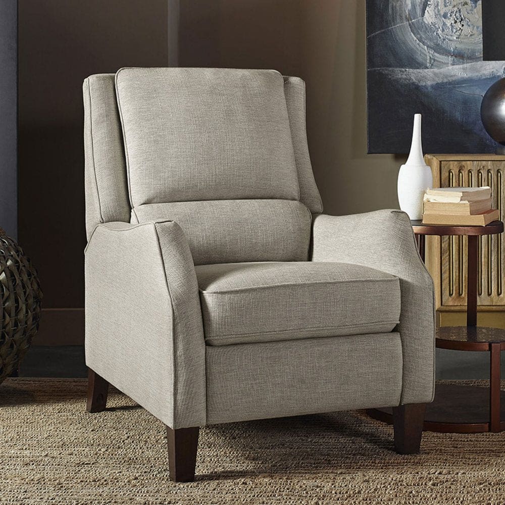 Drexel Ashland Cream Fabric Hi-Leg Pushback Recliner | ShelHealth