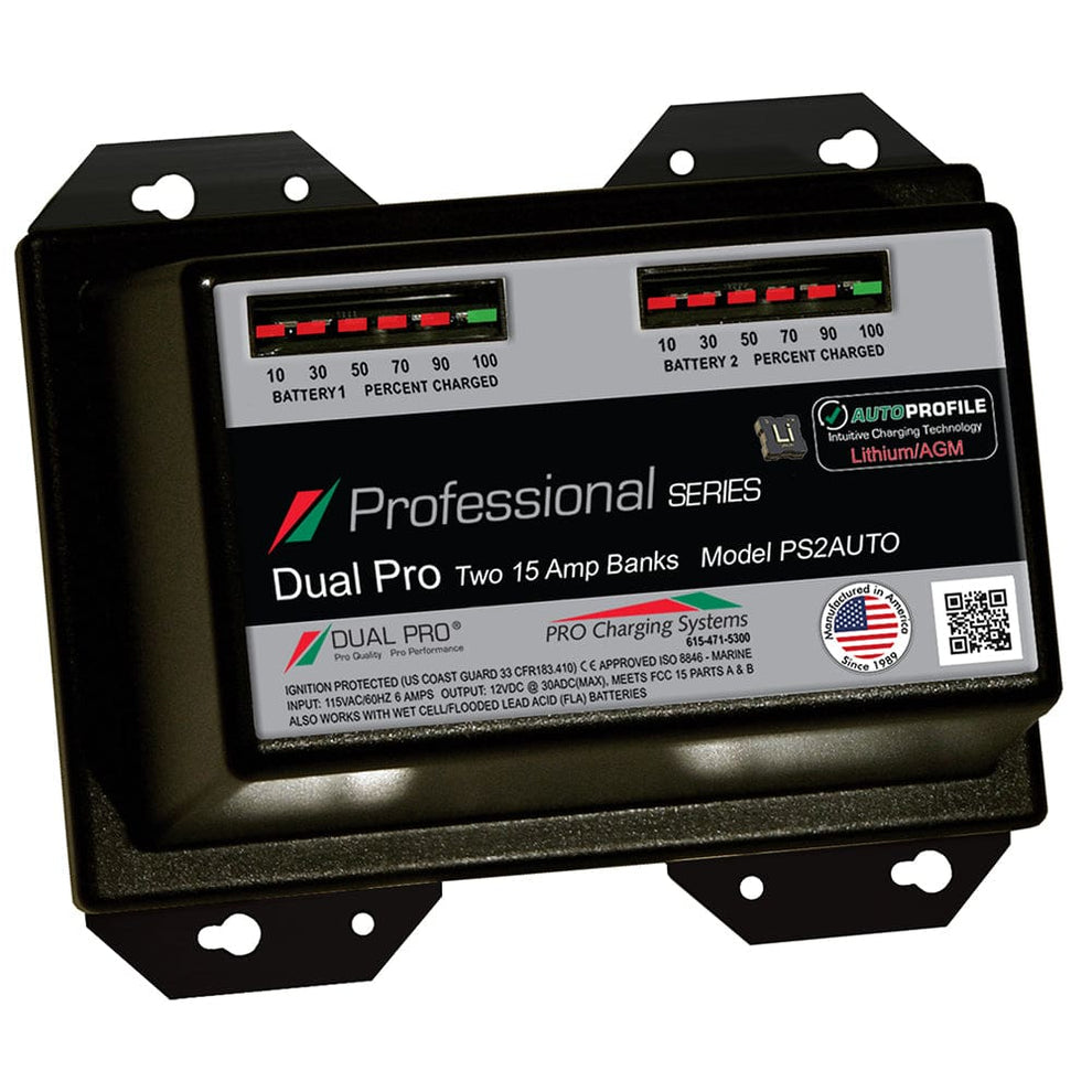 Dual Pro PS2 Auto 15A - 2-Bank Lithium/ AGM Battery Charger | ShelHealth
