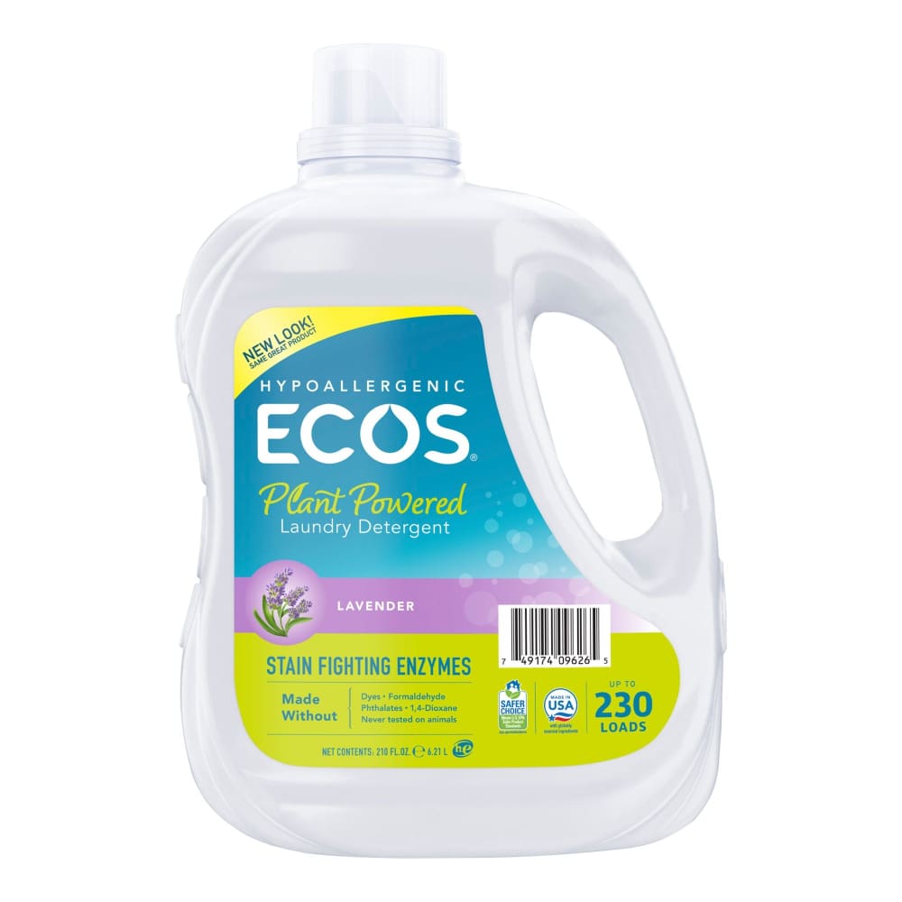 ECOS Liquid Laundry Detergent with Stain Fighting Enzymes, Lavender ...