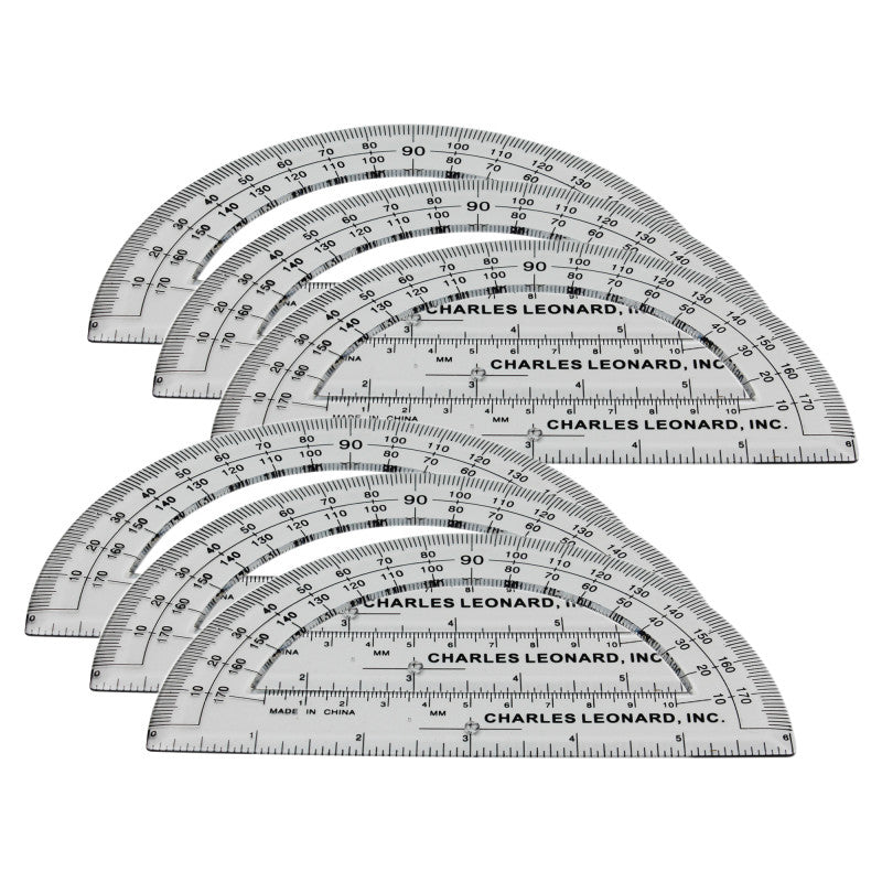 12Pk 6 Inch Protractor Plastic (Pack of 10) | ShelHealth