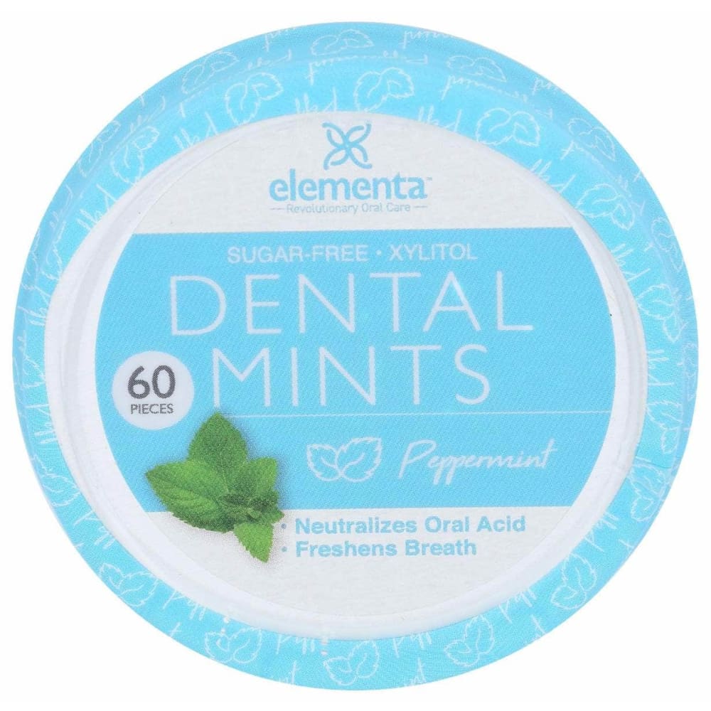 Elementa Silver Dental Mints Peppermint, 60 Pc (Case of 4) | ShelHealth