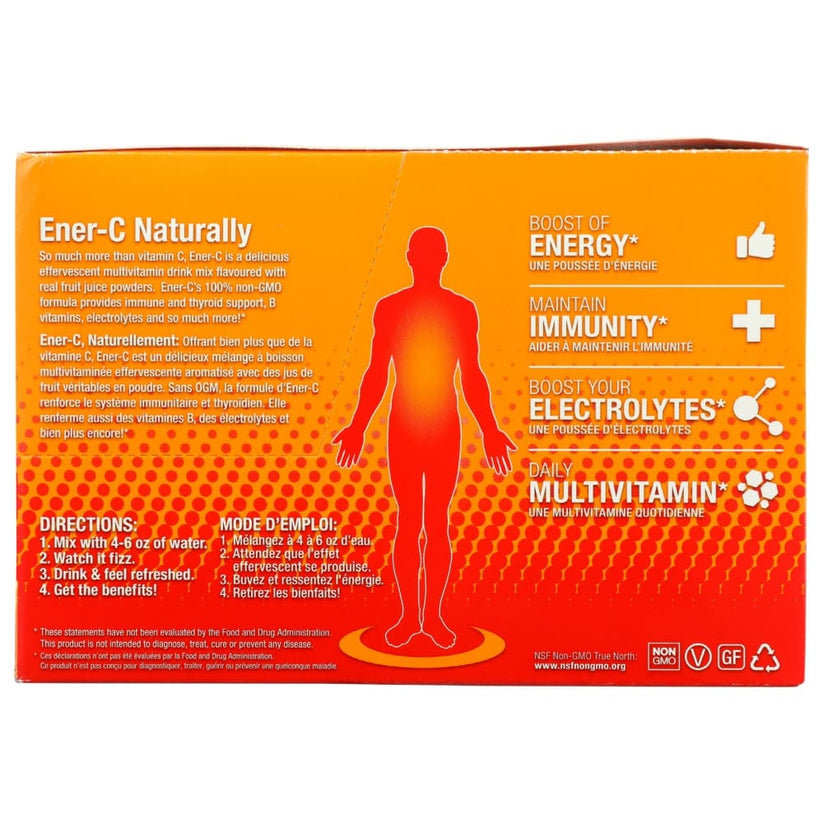 ENER C: Orange Multivitamin Drink Mix 1000mg, 30 pc | ShelHealth
