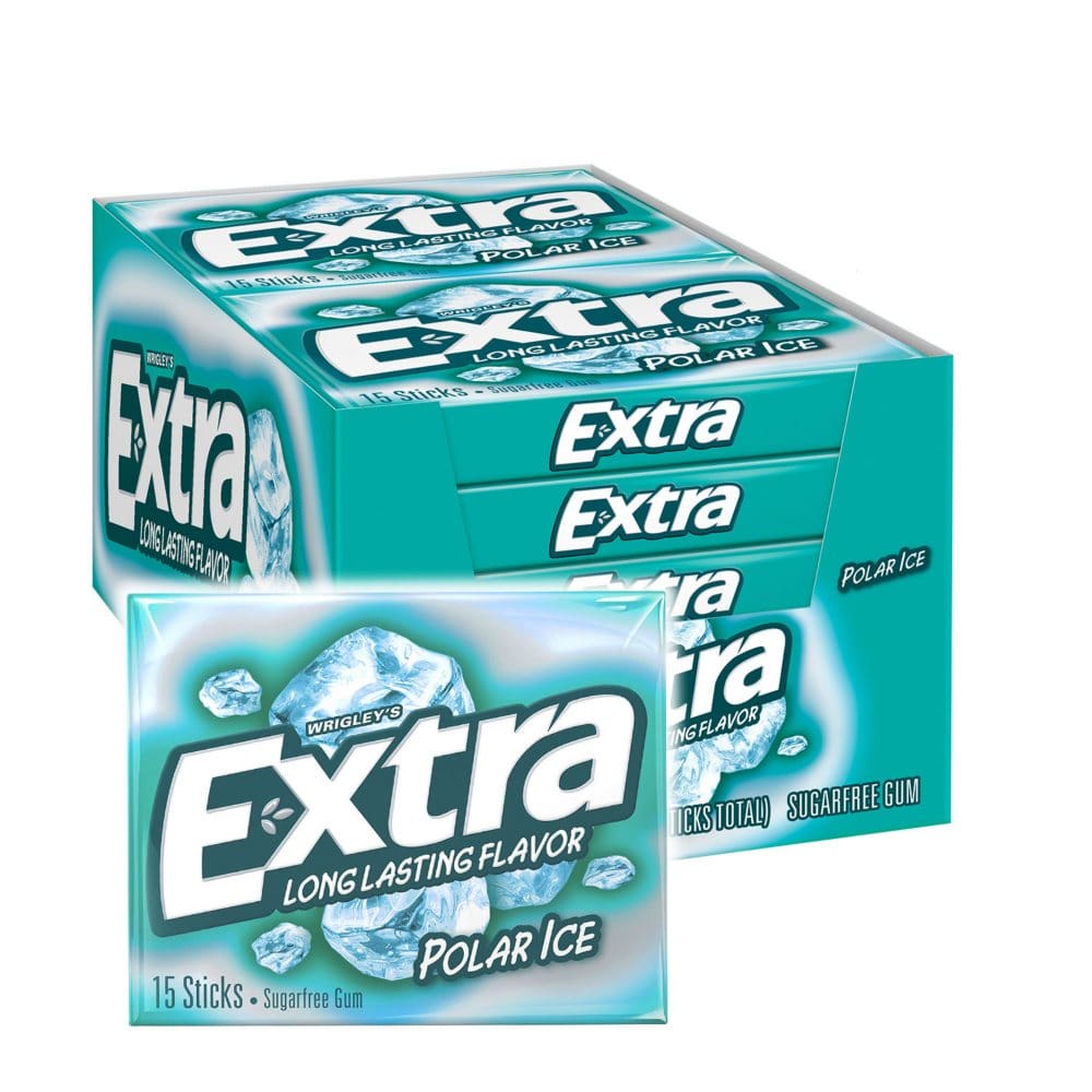 Extra Polar Ice Sugar Free Chewing Gum Bulk Pack (15 ct., 10 pk ...